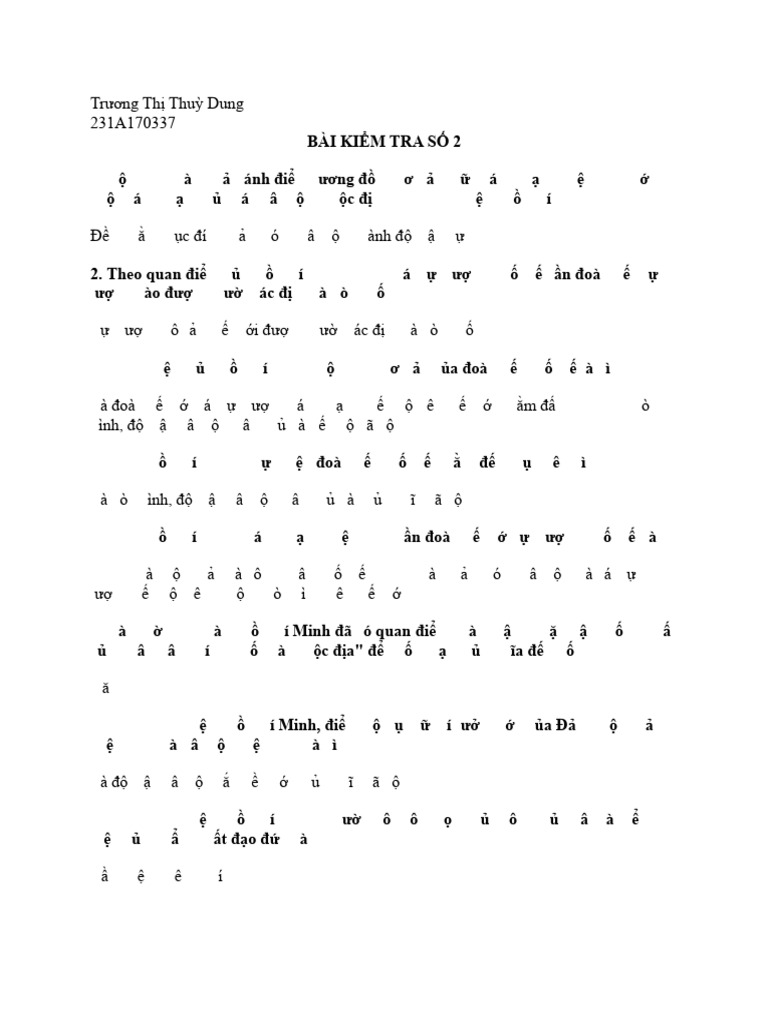 Bài kiểm tra số 2 TTHCM | PDF