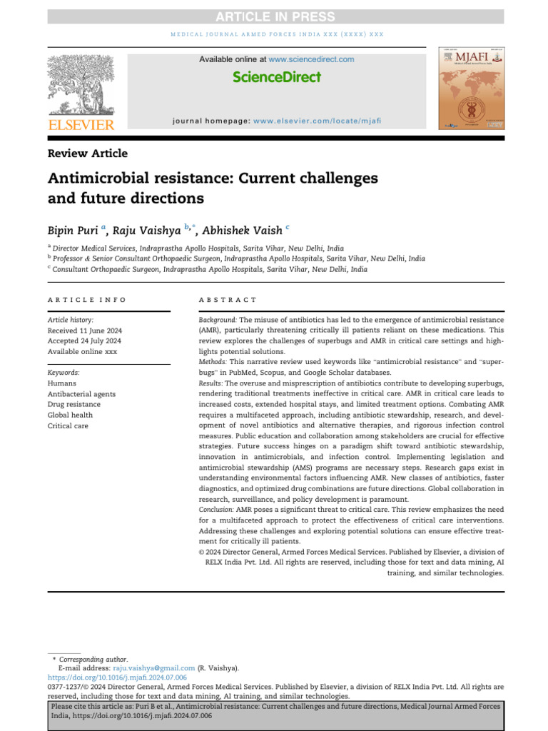 Antimicrobial Resistance - Current Challenges | PDF | Antimicrobial ...