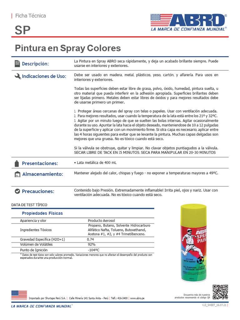 Secado Rápido de Pintura Spray ABRO | PDF | Pintar | Ventilación ...