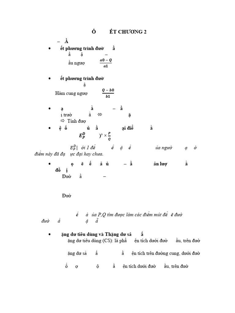 TỔNG KẾT CHƯƠNG 2 kte vi mô | PDF