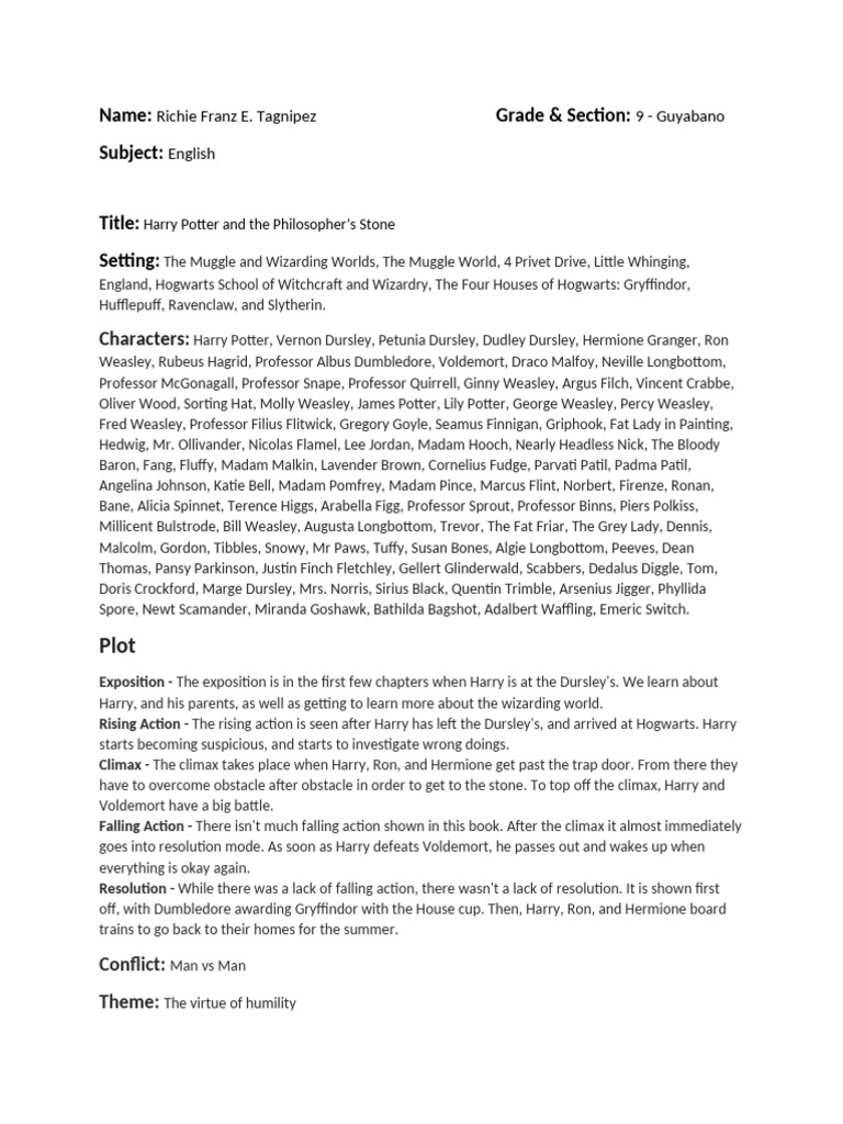 Harry Potter and The Philosopher's Stone | PDF | J. K. Rowling ...