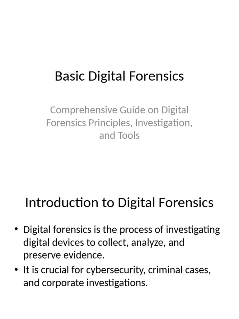 Basic Digital Forensics | PDF | Digital Forensics | Computer Forensics