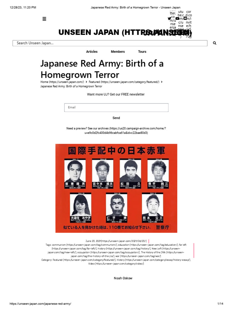 Japanese Red Army: Origins of Terror | PDF | Empire Of Japan