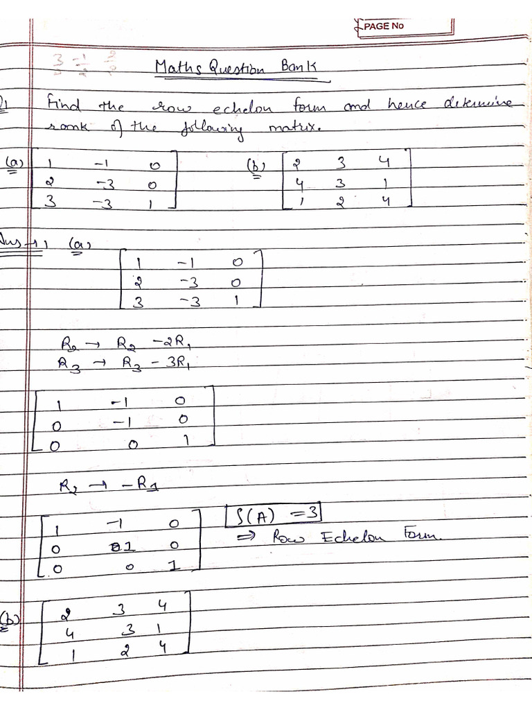 Maths - 2 (Question Bank Solutions) | PDF