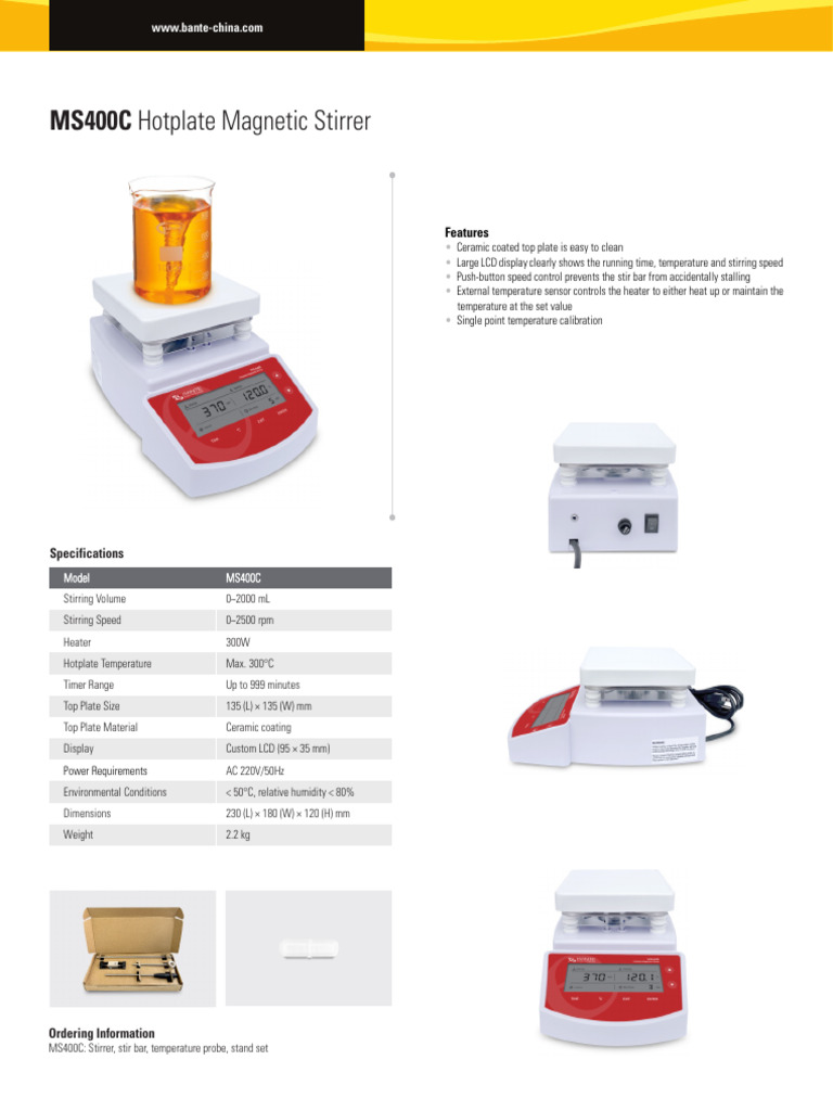 Brochure - MS Series Magnetic Stirrer - CDR | PDF