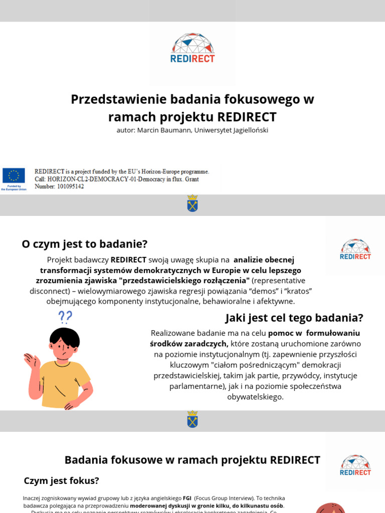 Przedstawienie Badania Fokusowego W Ramach Projektu REDIRECT | PDF