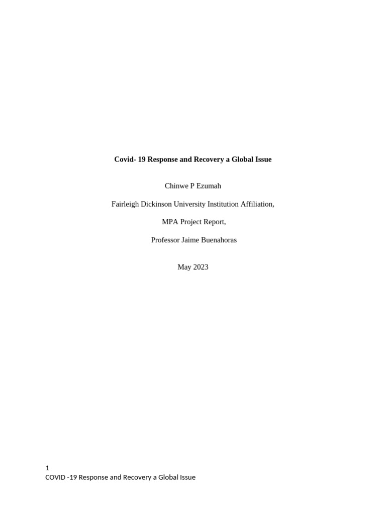 MPA Project Report Draft | PDF | Vaccines | Clinical Trial