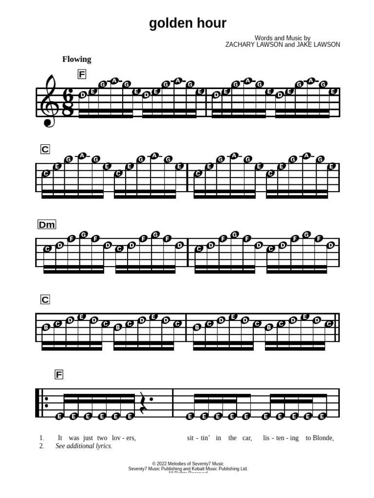 Golden Hour - Beginner Notes | PDF