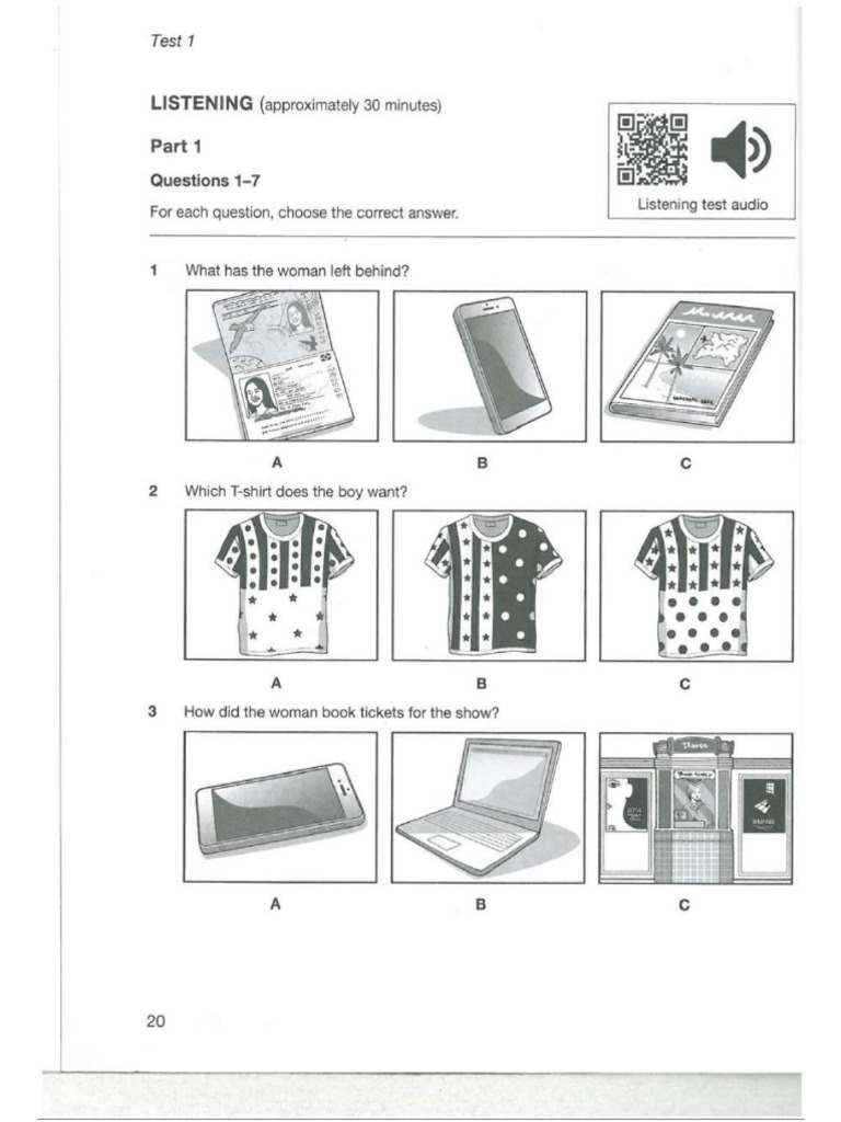 B1 Preliminary 2 - Test 1 - Listening | PDF