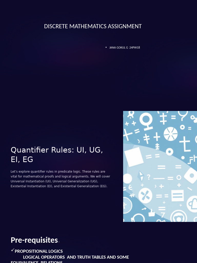 Quantifier Rules UI UG EI EG | PDF | Logic | Metalogic