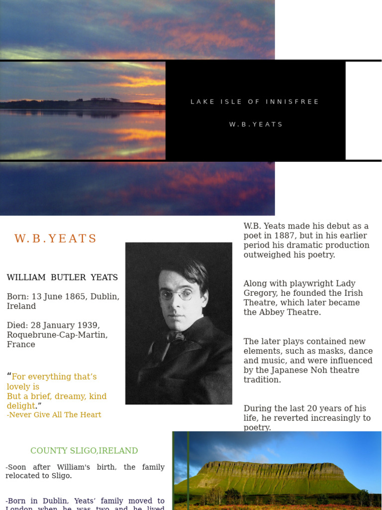 Lake Isle of Innisfree | PDF | W. B. Yeats | Walden