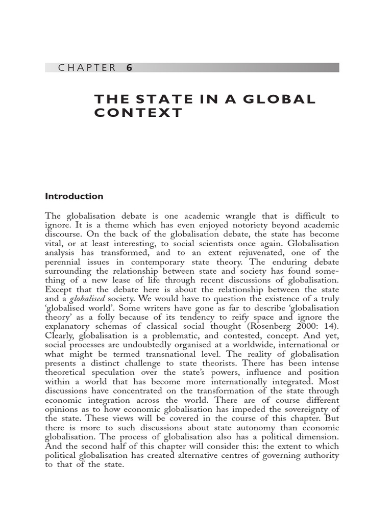 The State in A Global Context | PDF | Globalization | Multinational ...