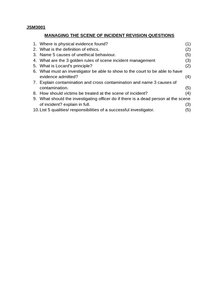 Incident Management Revision Questions | PDF