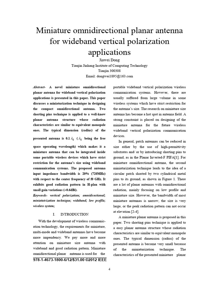 Miniature Omnidirectional Antenna Design | PDF | Antenna (Radio ...
