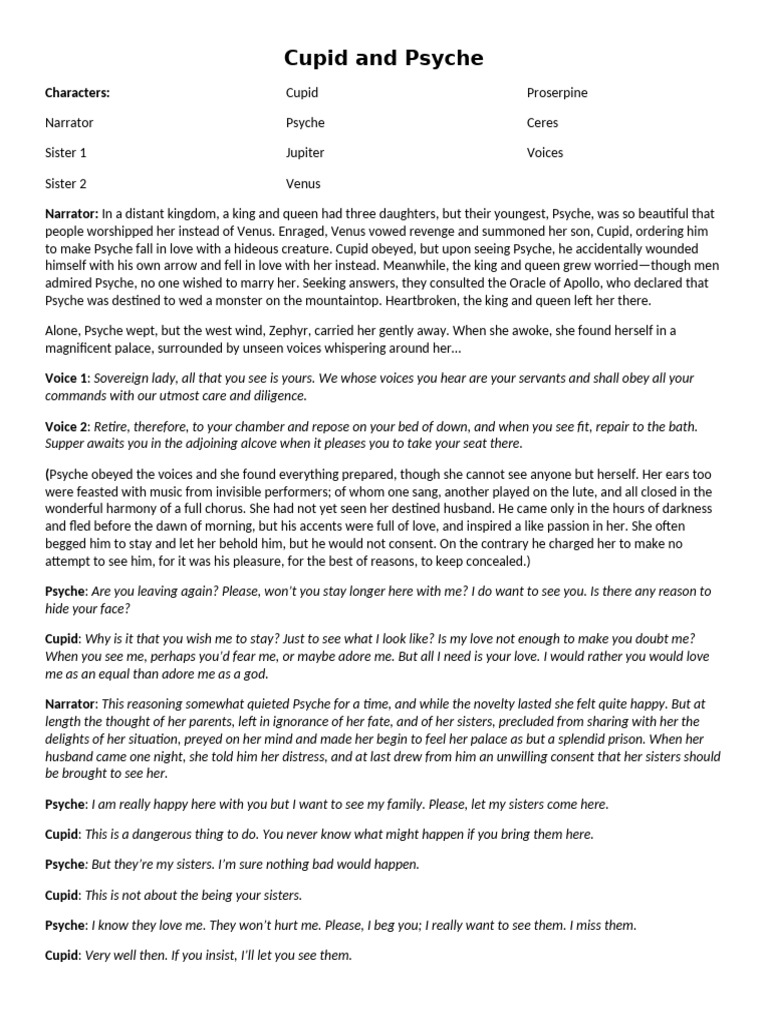 Cupid and Psyche Script | PDF | Cupid | Roman Mythology