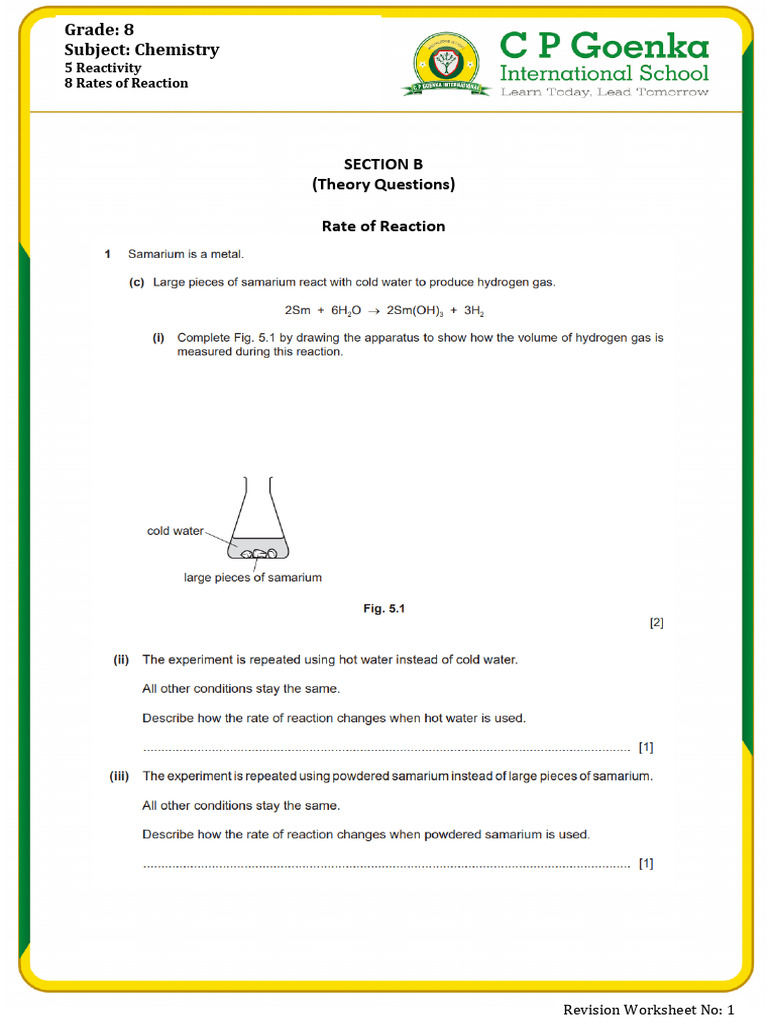 Term 2 Revision Worksheet Grade 8 ChemistrY Theory 250311 172413 | PDF ...