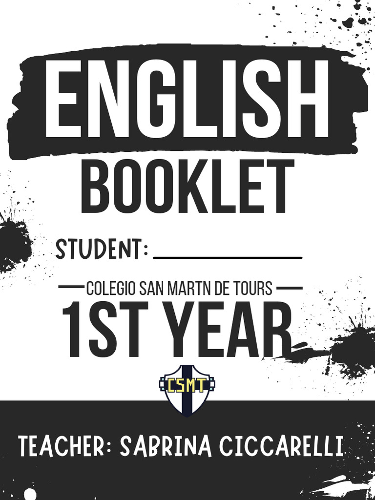 English Booklet 1st Year CSMT | PDF | Adjective | Linguistic Typology