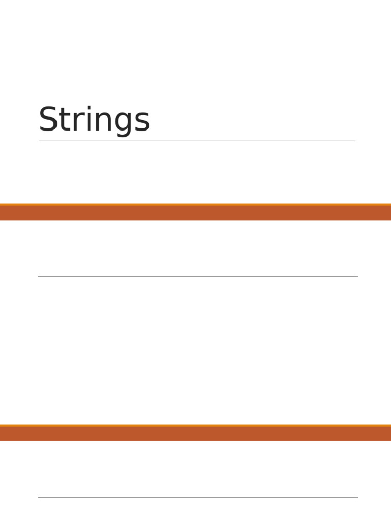 Strings | PDF