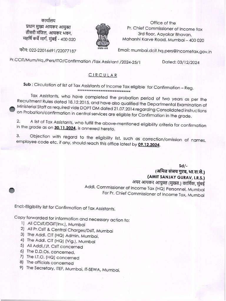 Ta Confirmation Eligibility List | PDF