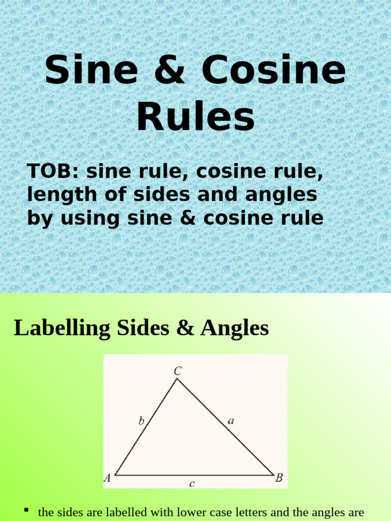 15.6 Sine & Cosine Rules | PDF