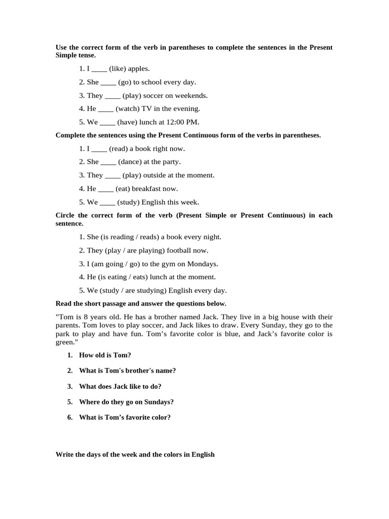 A1 Practice For The Exam | PDF