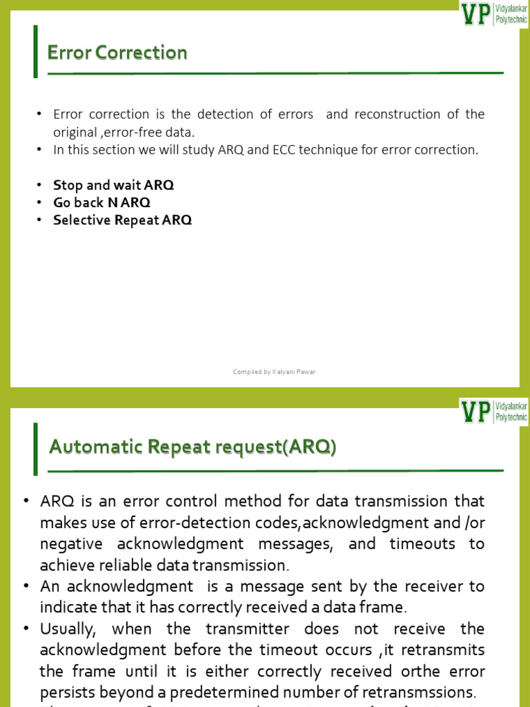 3.4 - ARQ and Hamming Code | PDF | Error Detection And Correction | Transmission Control Protocol