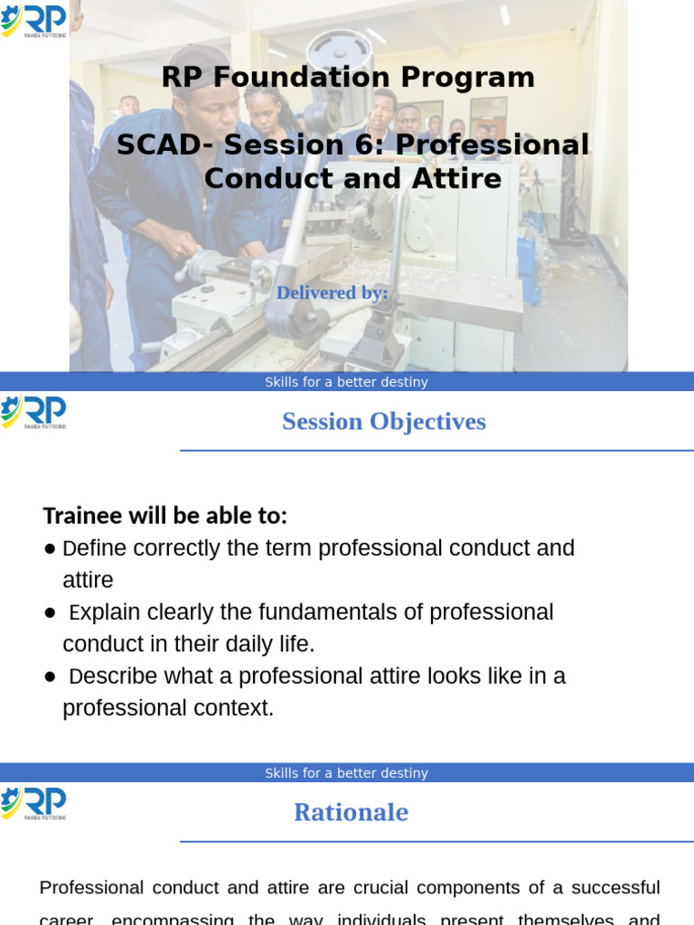 Professional Conduct and Attire Training | PDF | Learning | Human ...