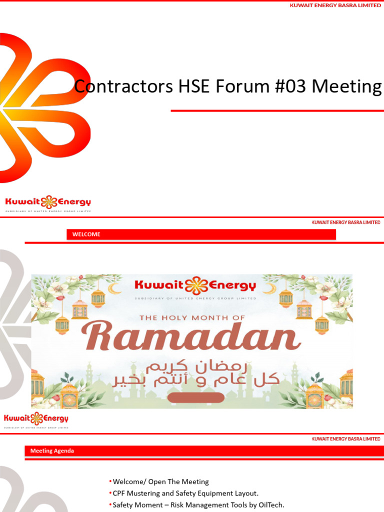 Contractor HSE Monthly Forum#3 27 Feburary 2025 | PDF | Audit | Safety