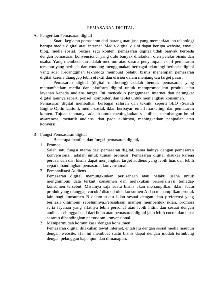 Pemasaran Digital | PDF