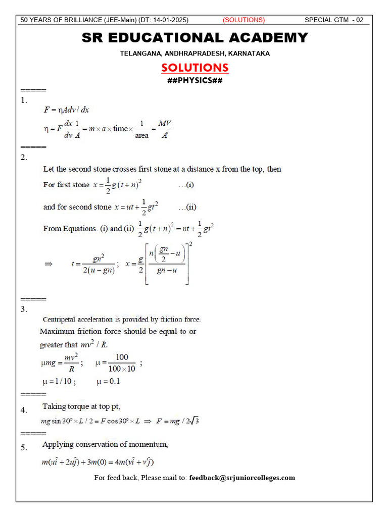 Siit Spark, Focus, Titan, Ic, LT (Special GTM - 02) DT (14.01.2025) - Sol | PDF | Molecules ...