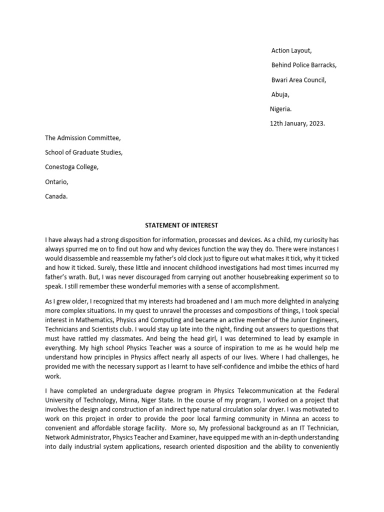 Hannah Biust Motivation Letter | PDF | Knowledge | Cognition