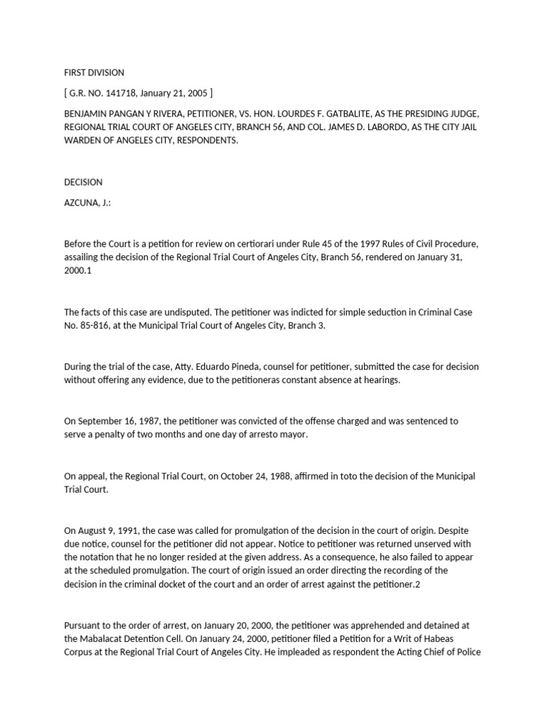 Petition for Review on Habeas Corpus | PDF | Statute Of Limitations ...