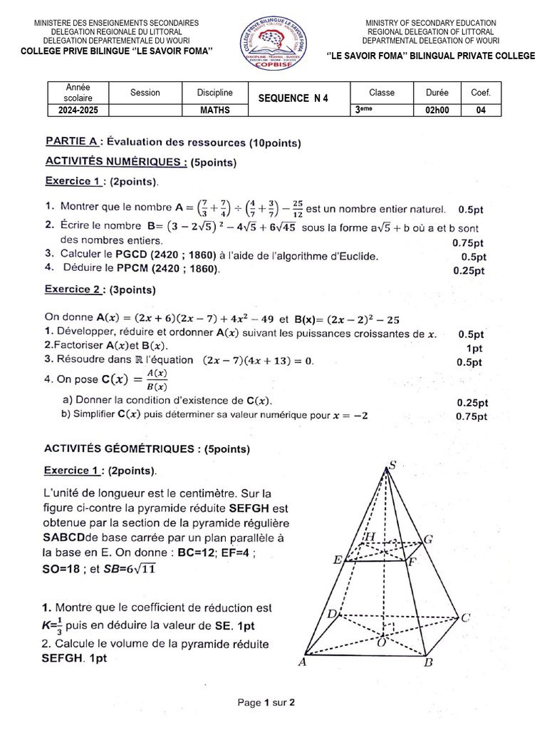 COPBISF 3eme N4 | PDF