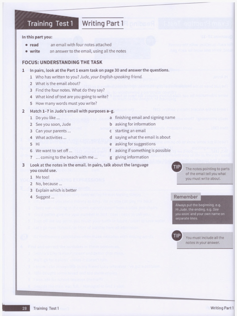 TEST 1 WRITING (Training and Exam Practice) | PDF