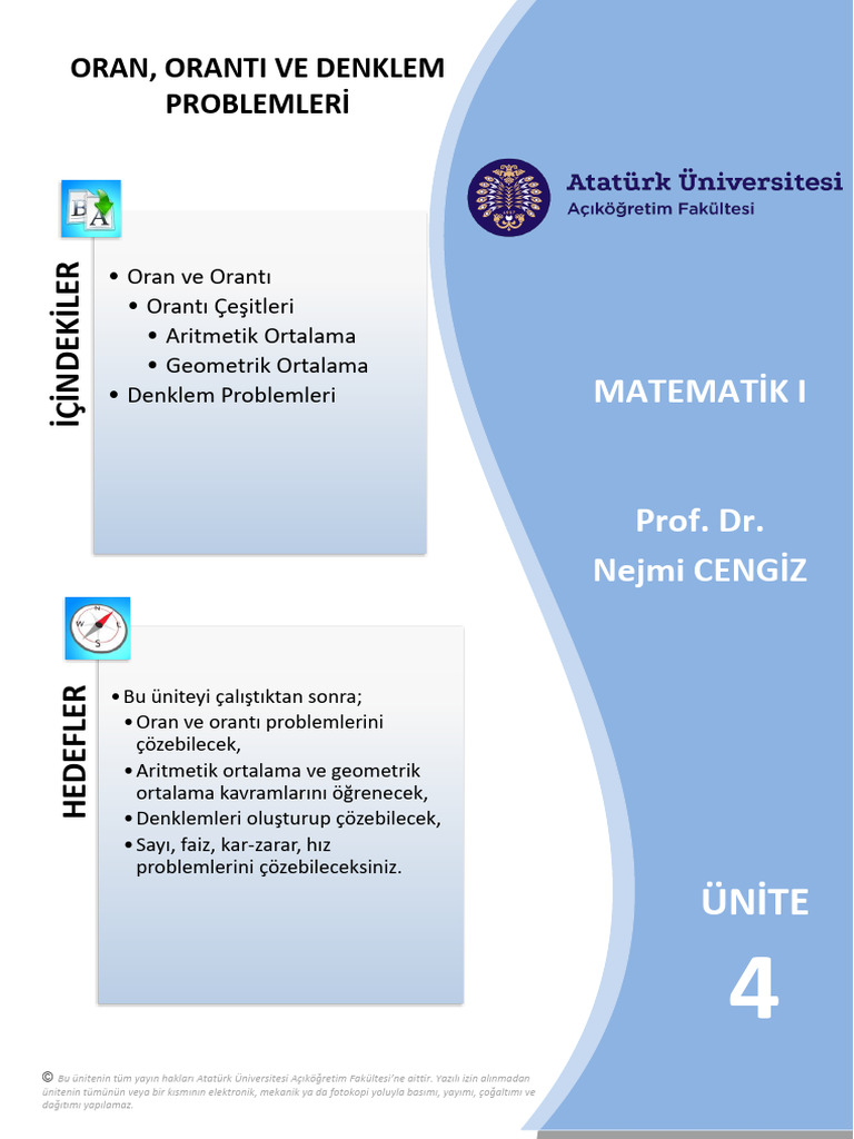 Ünite Oran Orantı Ve Sayı Problemleri | PDF