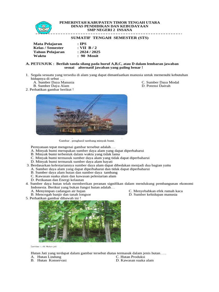 Soal Sumatif TGH SMTR Kls 7 - 2025 - Merdeka | PDF