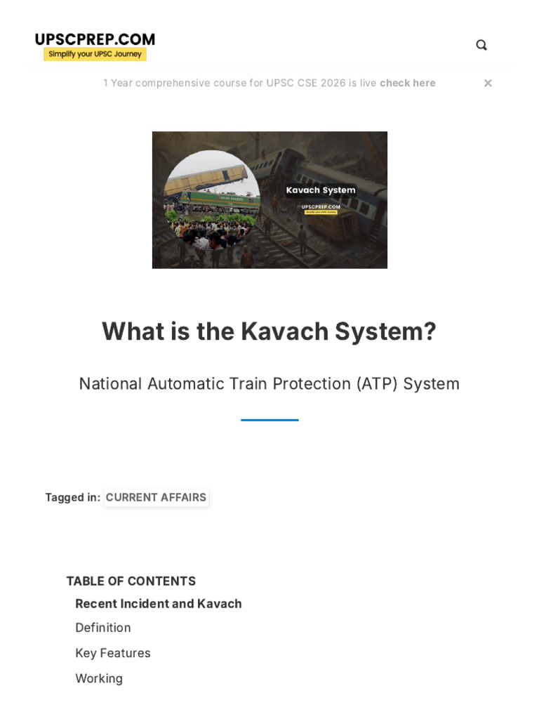 What Is The Kavach System | PDF | Transport | Rail Transport