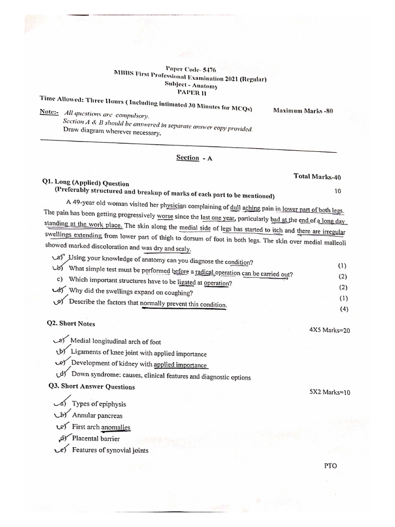 Prof 2 Anat 2020 | PDF