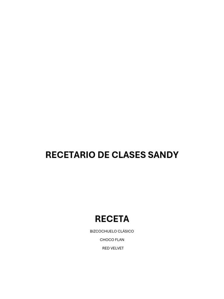Recetario de Clases Sandy | PDF