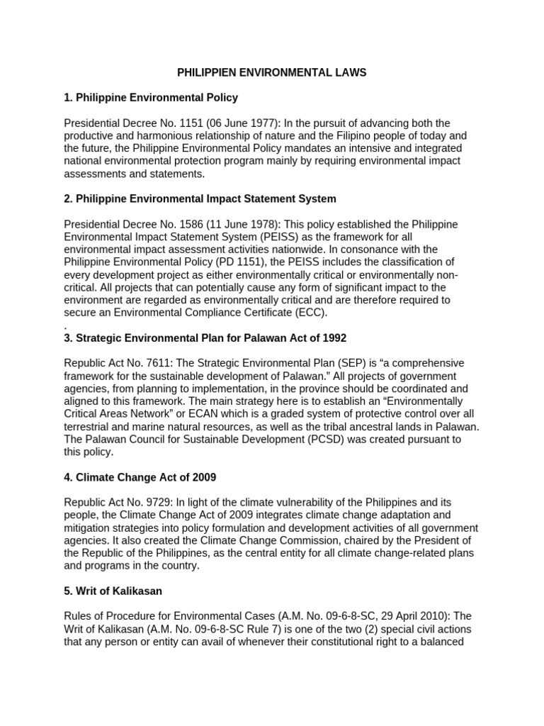 Philippien Environmental Laws 2 | PDF | Mining | Air Pollution