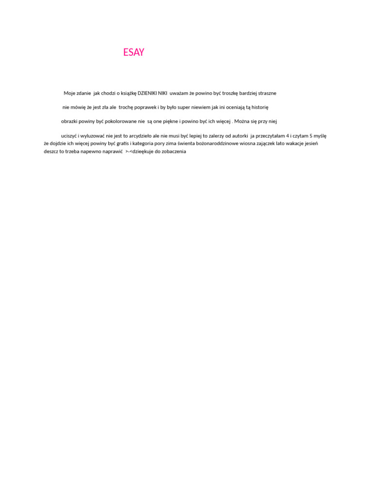 Esay Dzieniki Niki | PDF