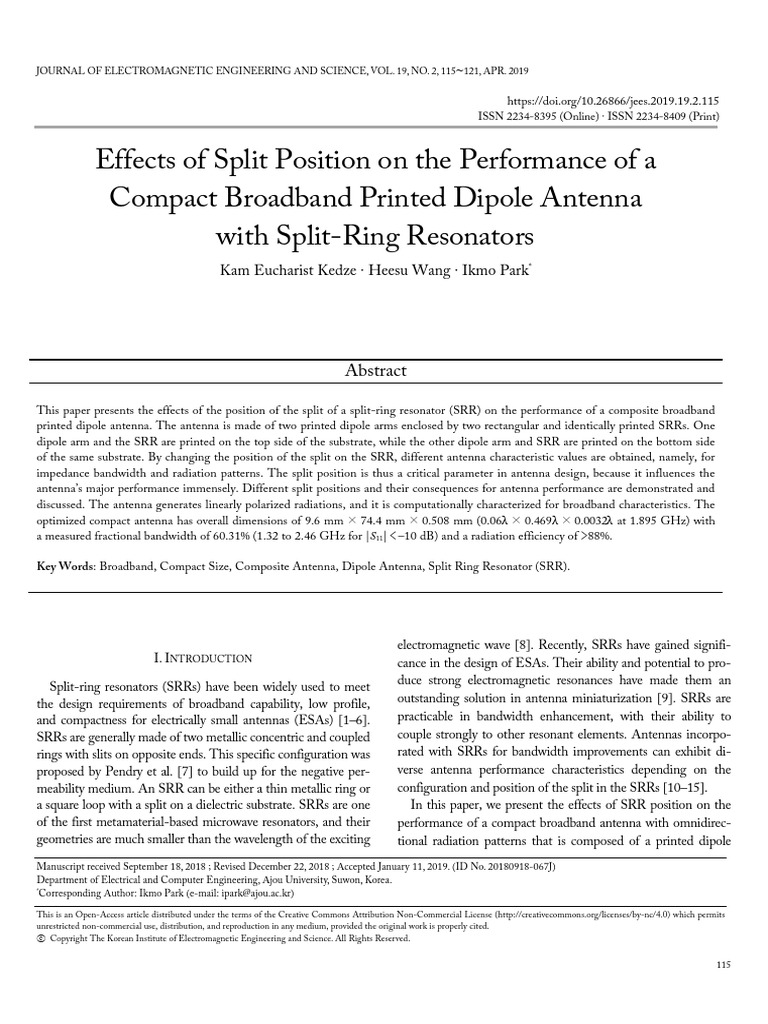 Effects of Split Position On The Performance of A Compact Broadband ...