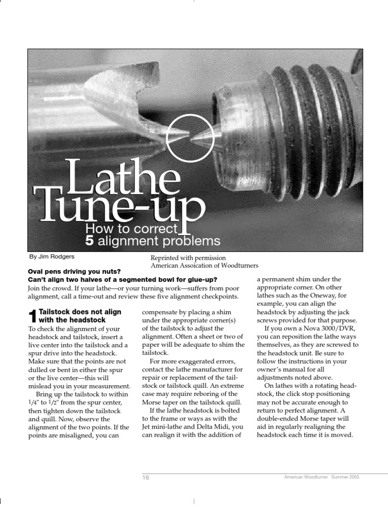 Lathe Alignment | PDF | Drill | Drilling