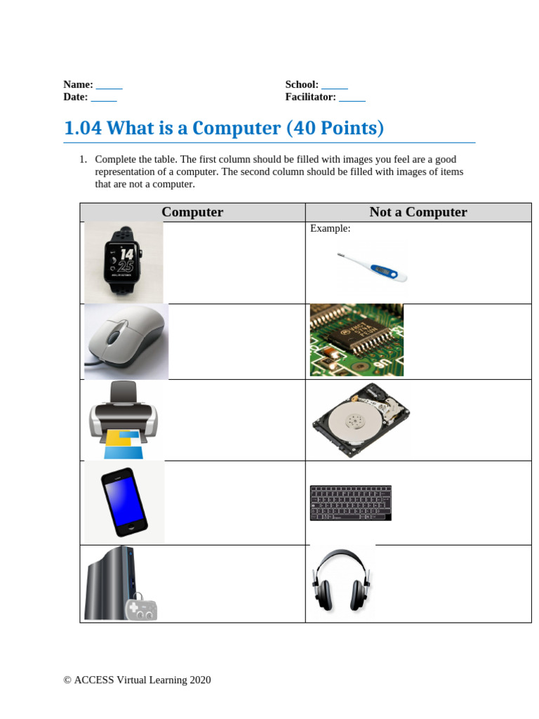 Categorizing Computer Elements | PDF
