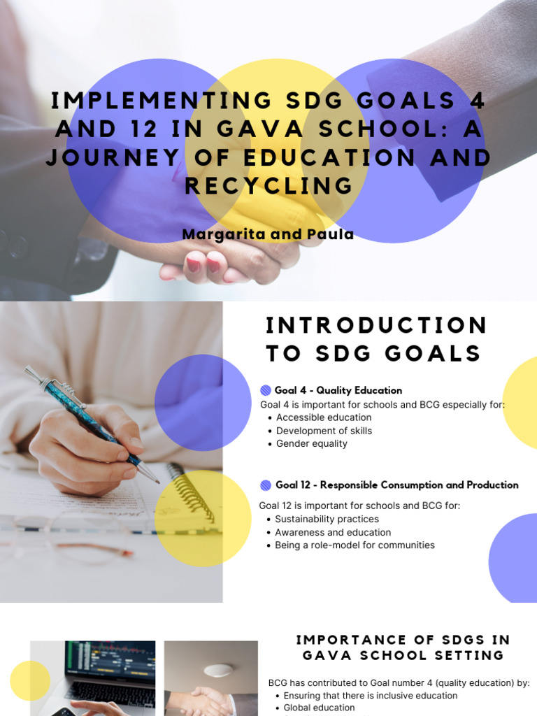 Implementing SDG Goals 4 and 12 in Gava School A Journey of Education ...