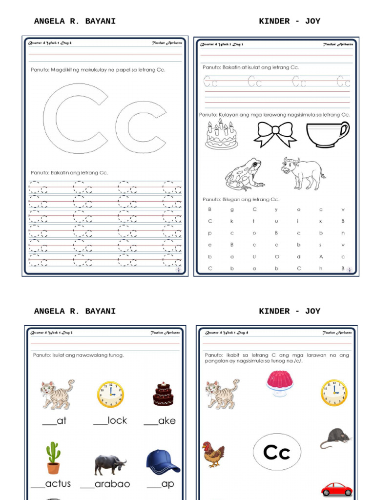 q4 Week 1 Worksheets | PDF
