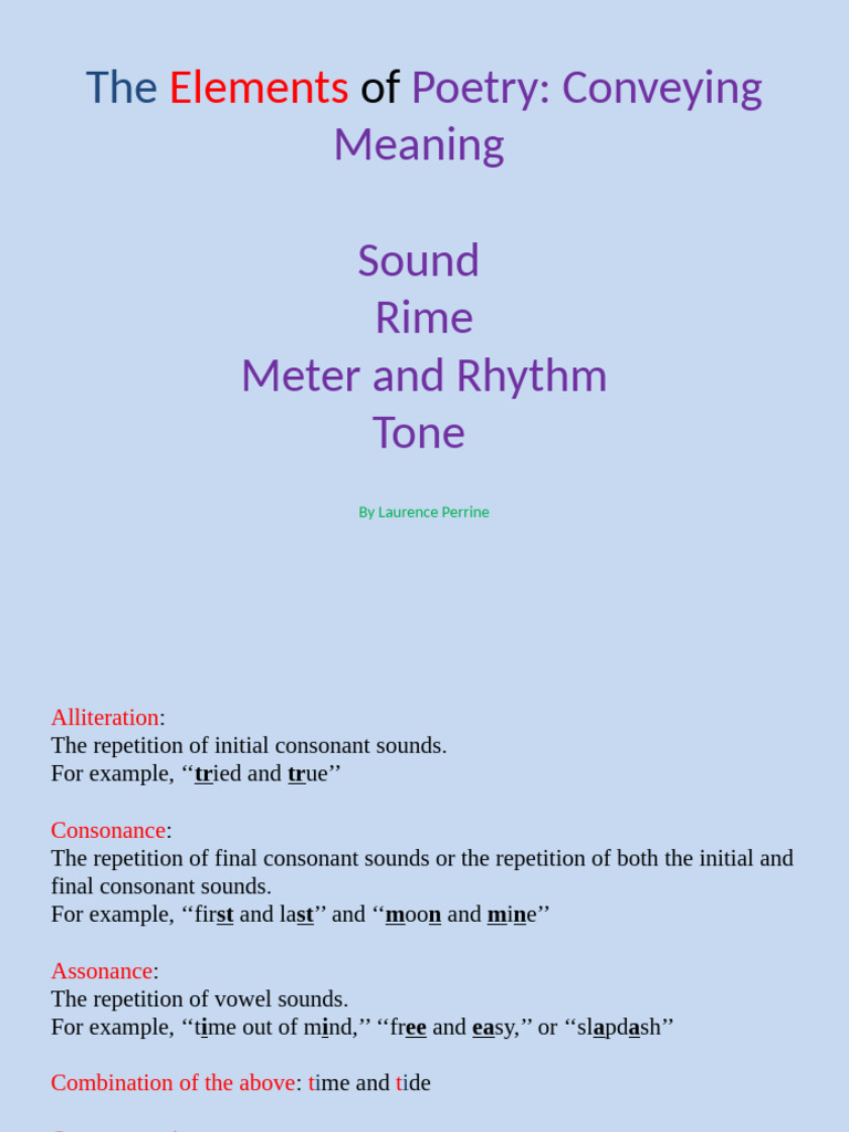The Elements of Poetry part 2 | PDF | Metre (Poetry) | Stanzaic Form