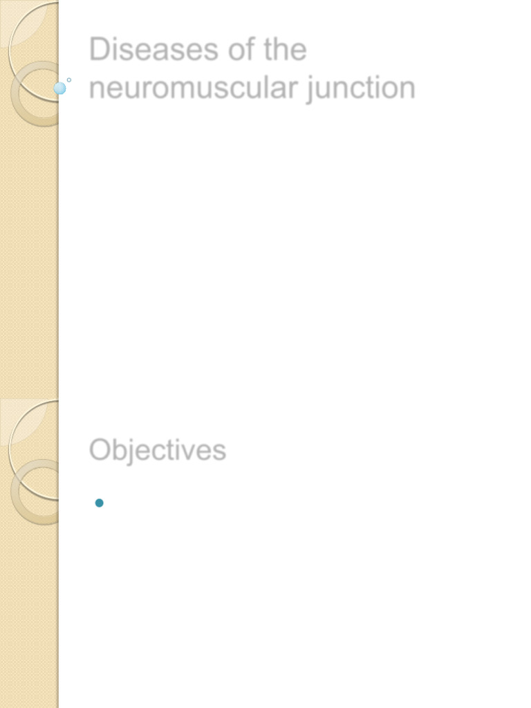 NMJ Disease | PDF | Neuromuscular Junction | Clinical Medicine
