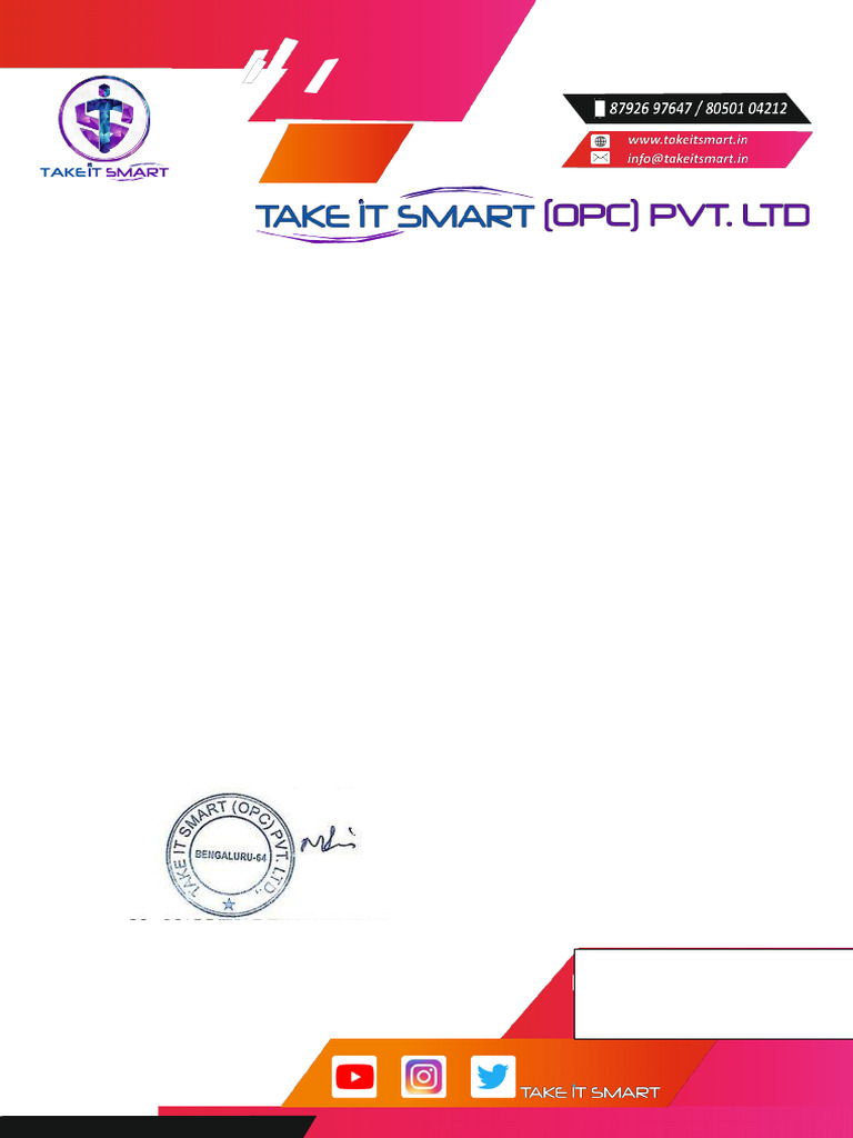 2ba21cs056-Take It Smart (Opc) PVT - Ltd-Banglore | PDF