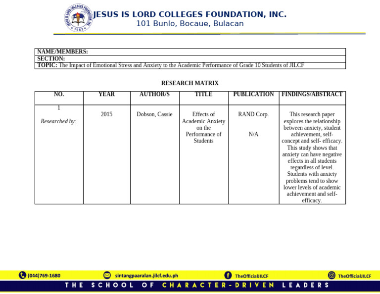 Research Matrix | PDF